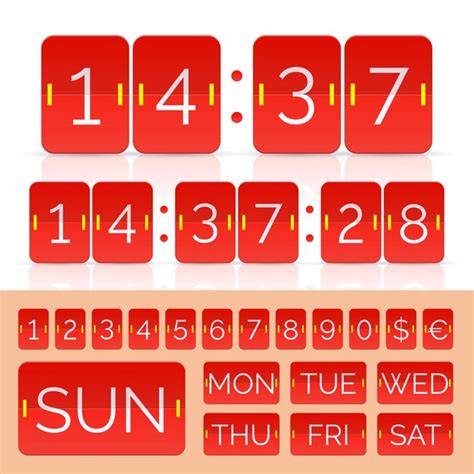 Premium Vector Red Countdown Timer And Scoreboard Numbers Vector EPS Illustration