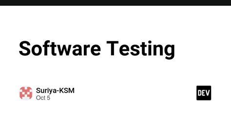 Software Testing R Devto