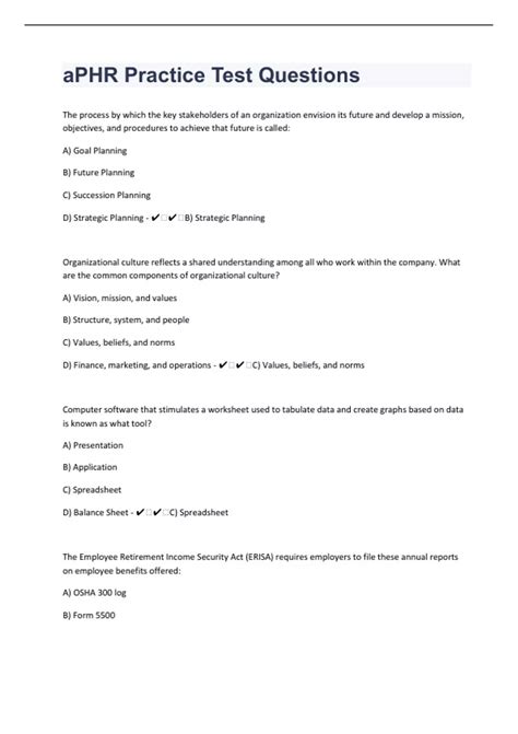 APHR 310 Practice Test Quiz Answers With 100 Correct Answers Verified 44 Pages APHR