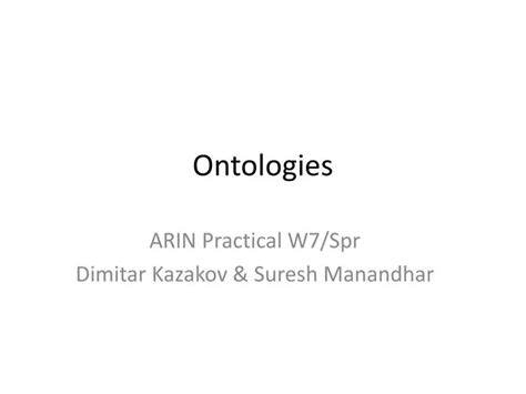 Ppt Ontologies Powerpoint Presentation Free Download Id1980826