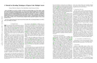 A Tutorial On Decoding Techniques Of Sparse Code Multiple Access
