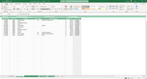 Accounts Receivable Excel Template Simple Sheets