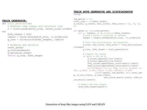 Generation Of Deepfake Images Using GAN And Least Squares GAN Ppt