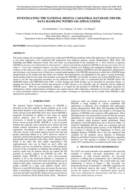 pdf investigating the national digital cadastral database ndcdb