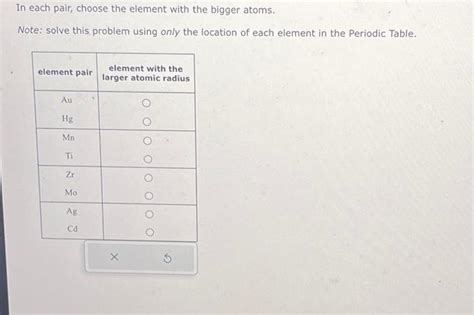 Solved In Each Pair Choose The Element With The Bigger Chegg Com