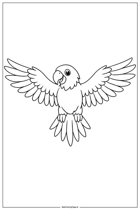 นกแก้วกางปีก หน้าระบายสี พิมพ์ฟรี Bestcoloringpages Ai