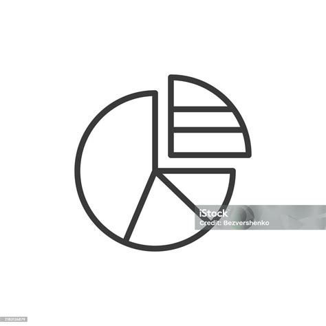 Pie Chart Icon In Line Design Pie Chart Graph Data Statistics Analysis