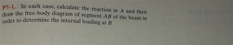 solved 07 1 in each case calculate the reaction at a and
