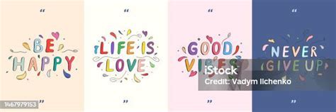 벡터 그림입니다 미니멀리스트 인용문 포스터 세트 괄호 안의 격리된 텍스트 손으로 그린 배경을 컬러로 지정합니다 포스터 책 표지 잡지 전단지 브로셔의 디자인 요소 동기 부여