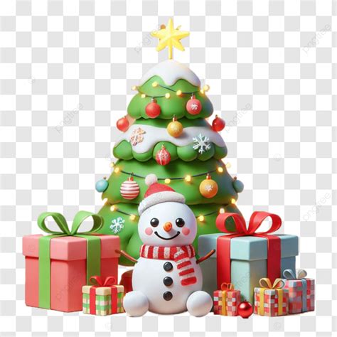 크리스마스 트리 선물 상자 눈사람 크리스마스 만화 3d 트리 선물 상자 눈사람 Png 일러스트 및 이미지 에 대한 무료 다운로드 Pngtree