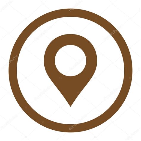Map Marker Flat Brown Color Rounded Raster Icon Stock Photo Ahasoft 80568300