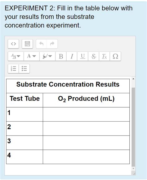 Experiment 2 Effect Of Substrate Concentration