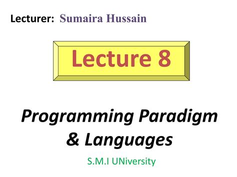 Programming Paradigm And Languages Pptx
