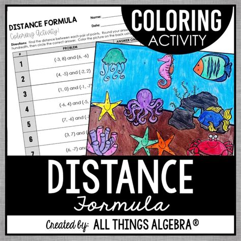 Distance Formula Coloring Activity All Things Algebra®