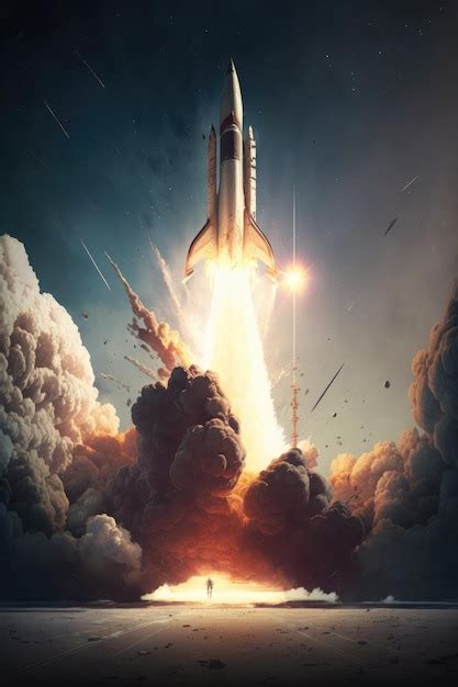 Premium Ai Image Rocket Spaceship Launch Illustration