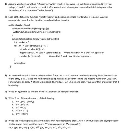 Solved 1 Assume You Have A Method Issubstring Which