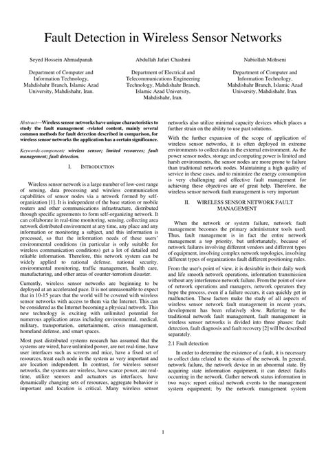 Pdf Fault Detection In Wireless Sensor Networks