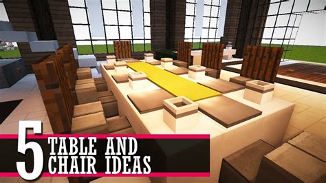 5 Table And Chair Design Ideas Minecraft Furniture Tutorial Youtube