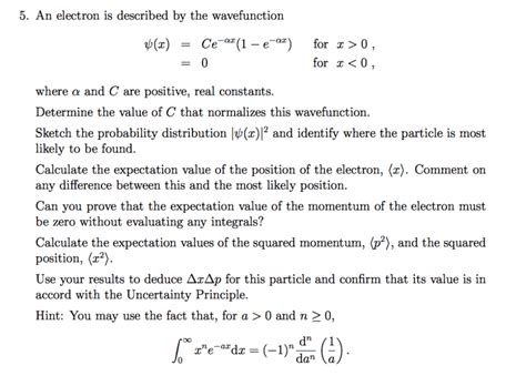 Wavefunction Normalisation And Expectation Values