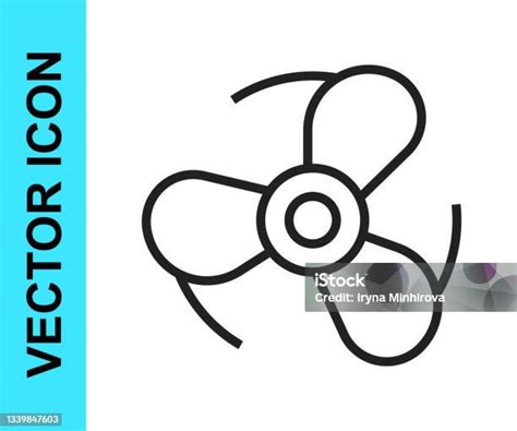 블랙 라인 보트 프로펠러 흰색 배경에 고립 된 터빈 아이콘 벡터 건강관리와 의술에 대한 스톡 벡터 아트 및 기타 이미지 건강