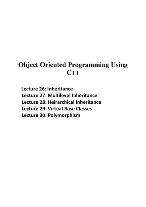 Object Oriented Programming Using C 6th Object Oriented Programming