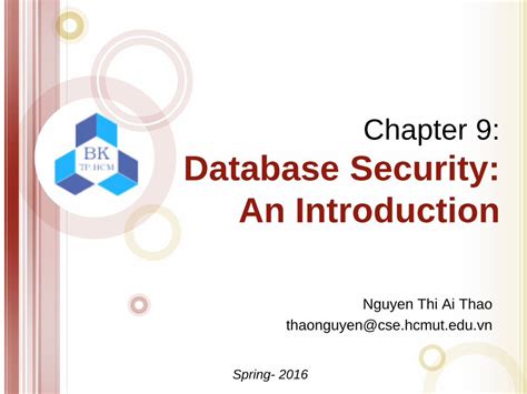 pdf chapter 9 database security an introduction · pdf filechapter 9 database security an