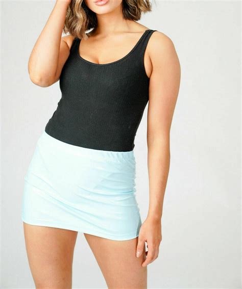 Pvc Micro Mini Skirt Women S Short High Waist Gloss Finish Etsy