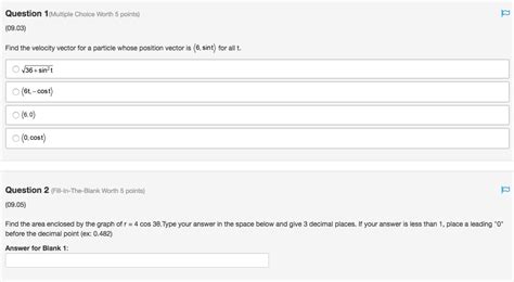 Solved Question 1 Multiple Choice Worth 5 Points 0903
