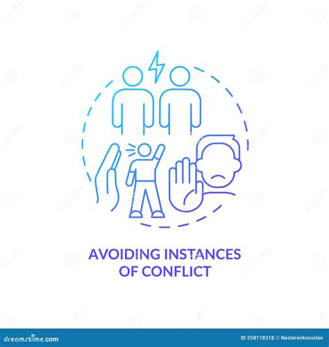 Conflict Avoidance Blue Gradient Concept Icon Stock Vector Illustration Of Outline Vector