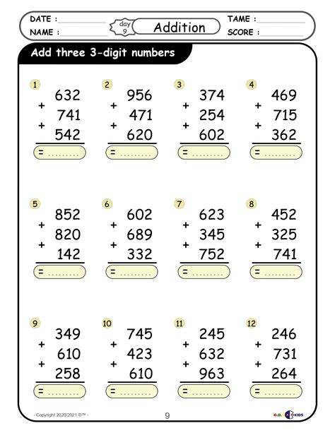 Worksheets On Adding Three Addends Adding 3 Digit Numbers With And Without Regro Made By Teachers Worksheets On Adding Three Addends Adding 3 Digit Numbers With And Without Regro Made By Teachers