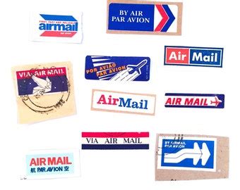 Air Mail Stickers Etsy