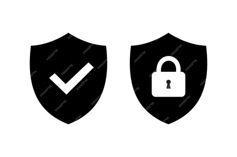 Premium Vector Security Shield Icons Padlocks Icons Safety Shield Symbols Vectors