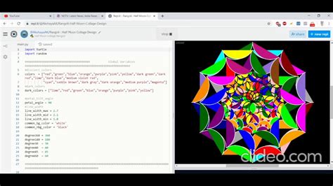 Rangoli Half Moon Collage Design Python Turtle Youtube