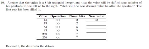 Solved Assume That The Value Is A 8 ﻿bit Unsigned Integer