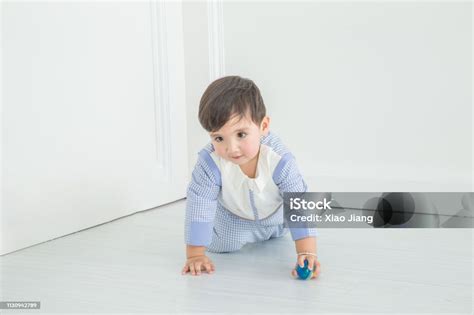 그의 잠 옷에 있는 귀여운 꼬마 소년은 흰색 배경과 장난감을가지고 노는 바닥에 앉 았다 가득 찬에 대한 스톡 사진 및 기타 이미지 가득 찬 곰 귀여운 Istock