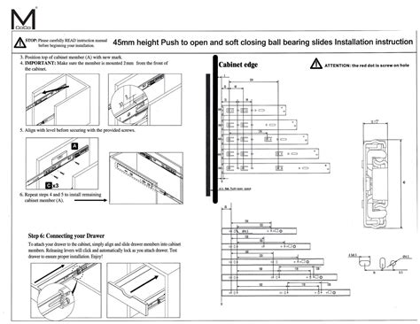 Mcoco Drawer Railing Inch Between 12 To 20 Soft Close And Push Open Ball