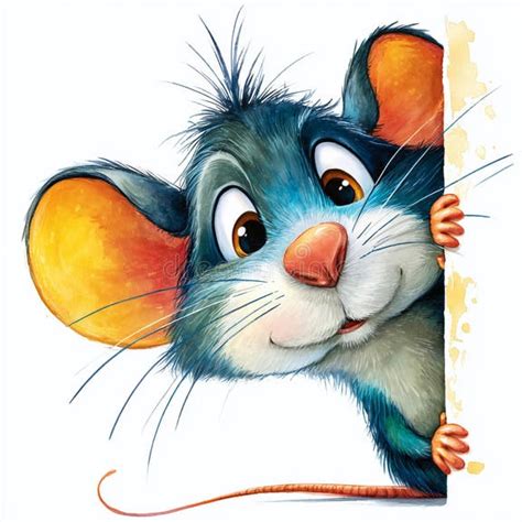 Cute Mouse Peeking Around A Corner Quirky Backtoschool Clip Art For