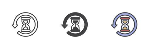 Hourglass And Arrow Different Style Icon Set Stock Vector Illustration Of Vector Icon 259343638