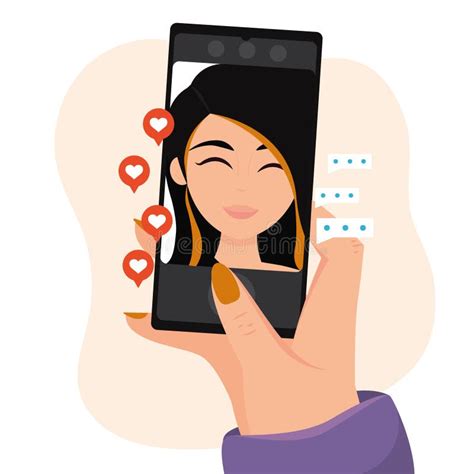 Isolated Smartphone Facetime Live Concept Mobile App Vector Stock