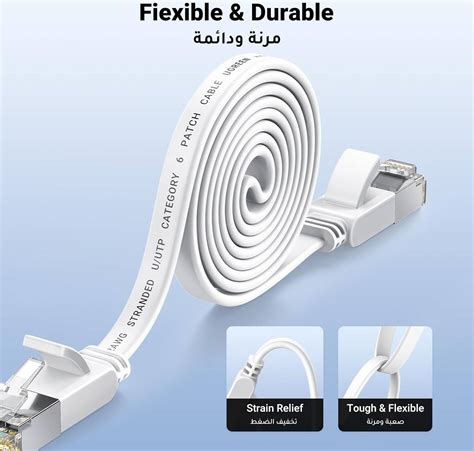 Ugreen Ethernet Cable Cat6 10m Gigabit Flat Network Coed 1000mbps High Speed Shielded Internet