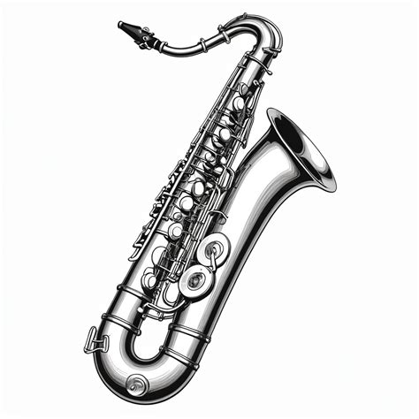 Line Drawing Of A Baritone Sax Stable Diffusion Online