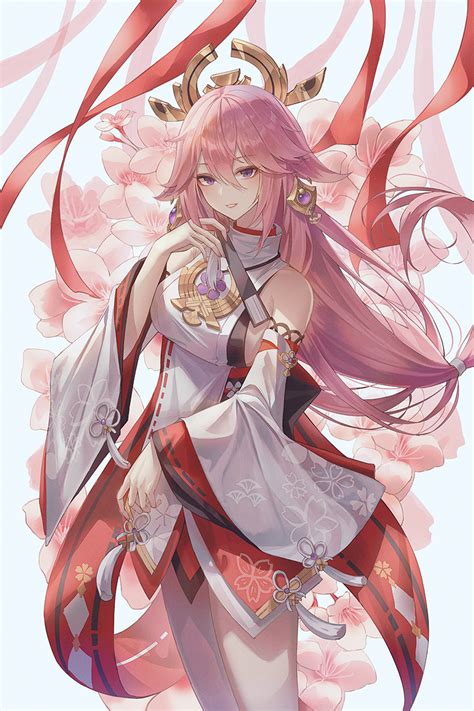 Yae Miko Genshin Impact Drawn By Vennie Danbooru