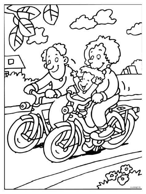 Kleurplaat Moeder En Kind Op De Fiets Kleurplaten Nl Kleurplaten