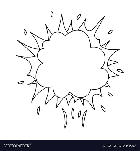 Explosion Single Icon In Outline Styleexplosion Vector Image