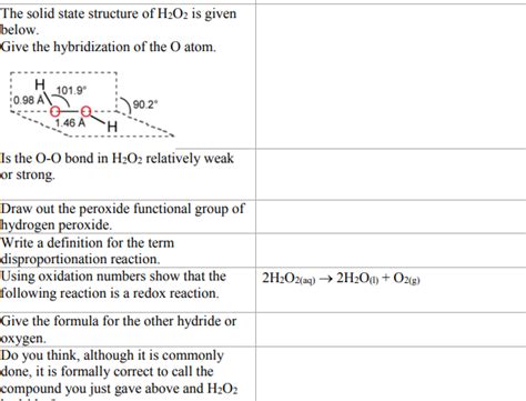 Solved The Solid State Structure Of H O Is Given Below Chegg Com
