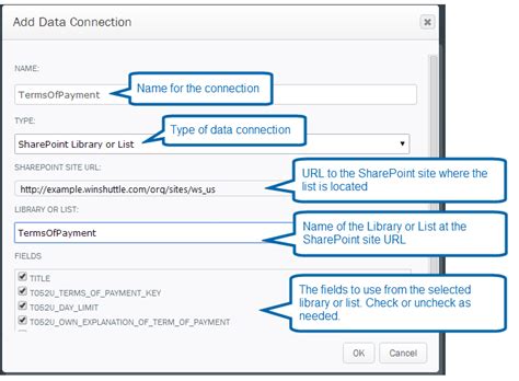 Adding A Sharepoint Data Connection In Winshuttle Composer