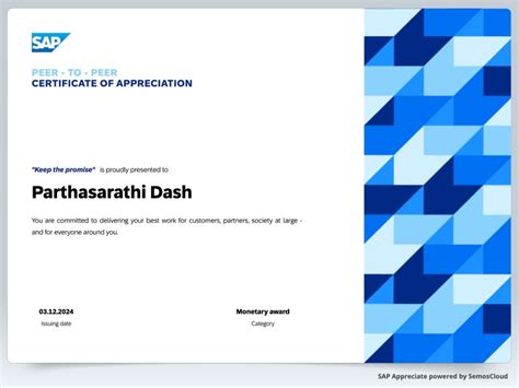 Appreciation Motivation Teamwork Sap Parthasarathi Dash