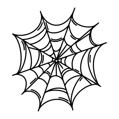 Spider Web Vector Icon Creepy Scary Sticky Cobweb Black Outline