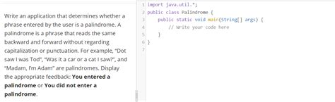 Solved 1 Import Javautil 2 Public Class Palindrome 3