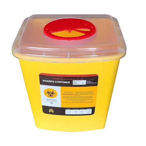 Square Plastic Medical Disposable Sharps Container Sharps Box Medical Disposal Bins China